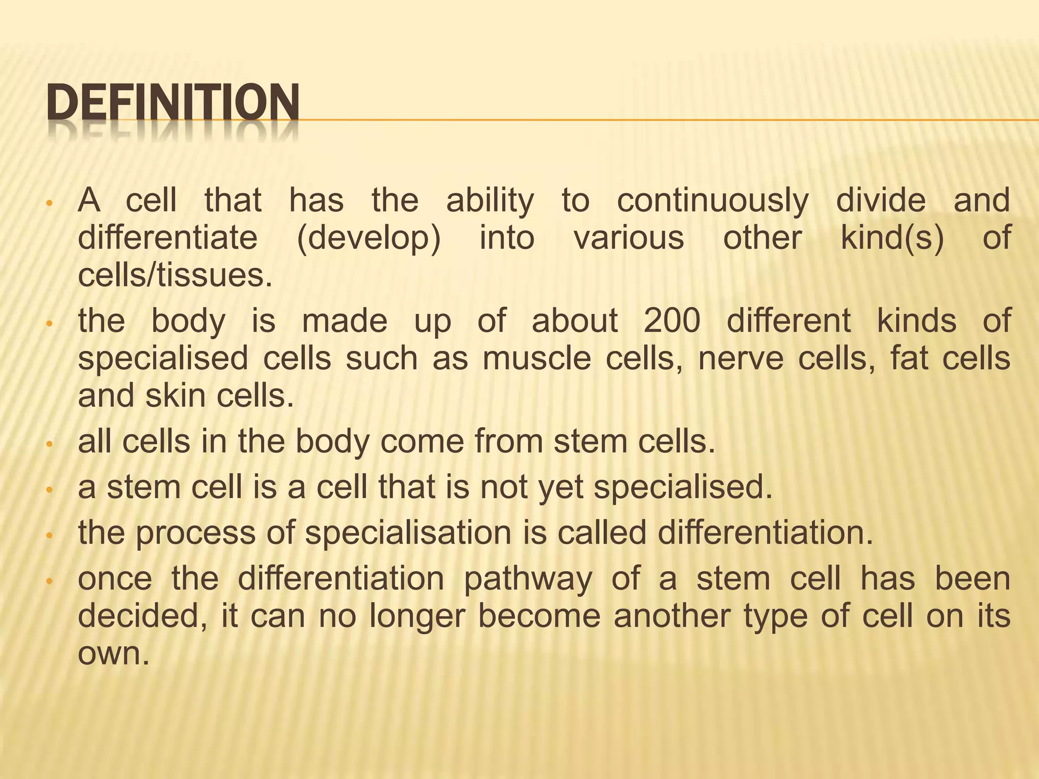 Introduction to stem cell | PPTX