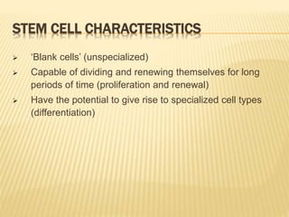 Introduction to stem cell | PPTX