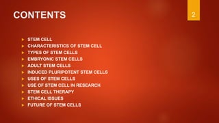 Introduction to stem cells | PPTX