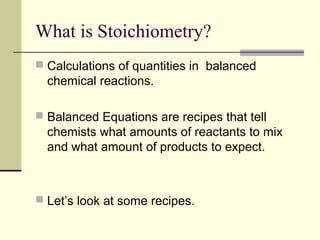 Introduction to stocihiometry milestone | PPT