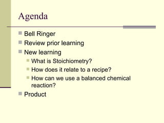 Introduction to stocihiometry milestone | PPT
