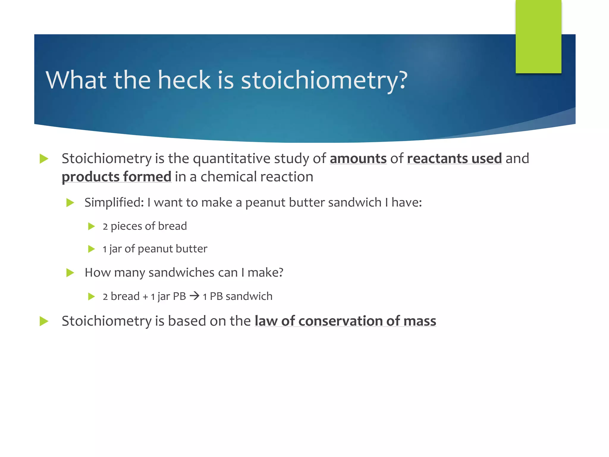Introduction to stoichiometry | PPTX