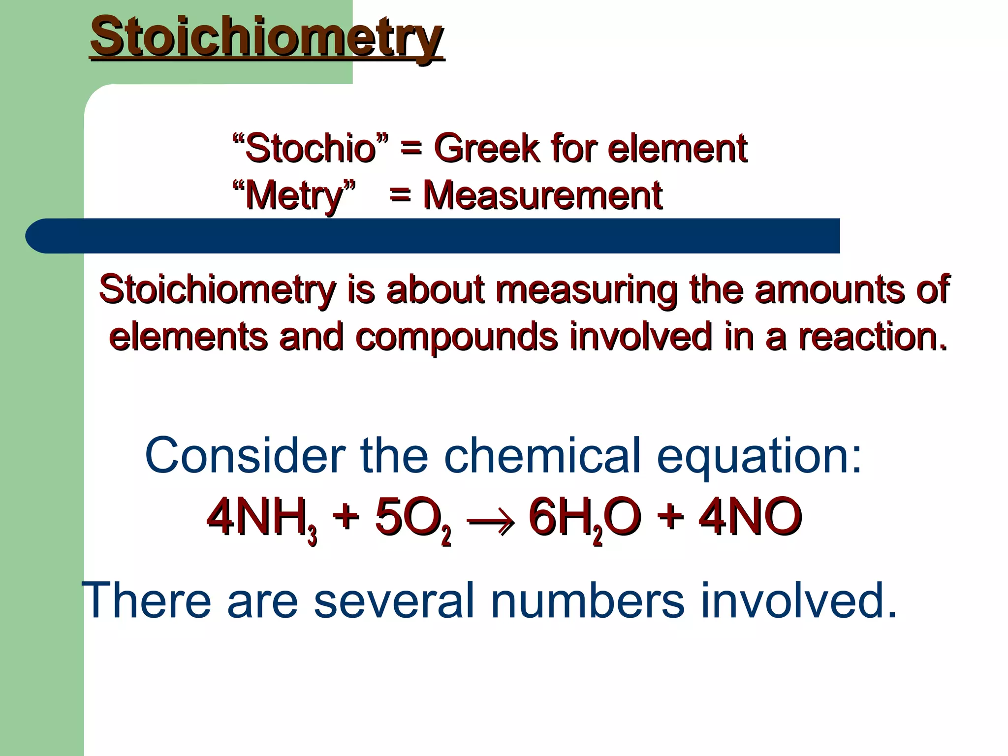 Introduction to stoichiometry | PPT