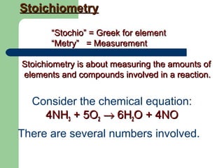 Introduction to stoichiometry | PPT