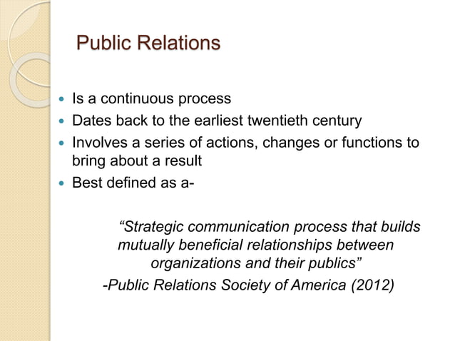 Introduction to strategic planning in public relation | PPTX