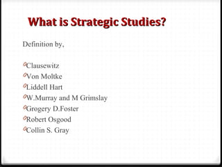 Introduction to strategic studies & key concepts 2013 1 | PPT