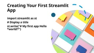 Introduction to Streamlit Web Application | PPTX