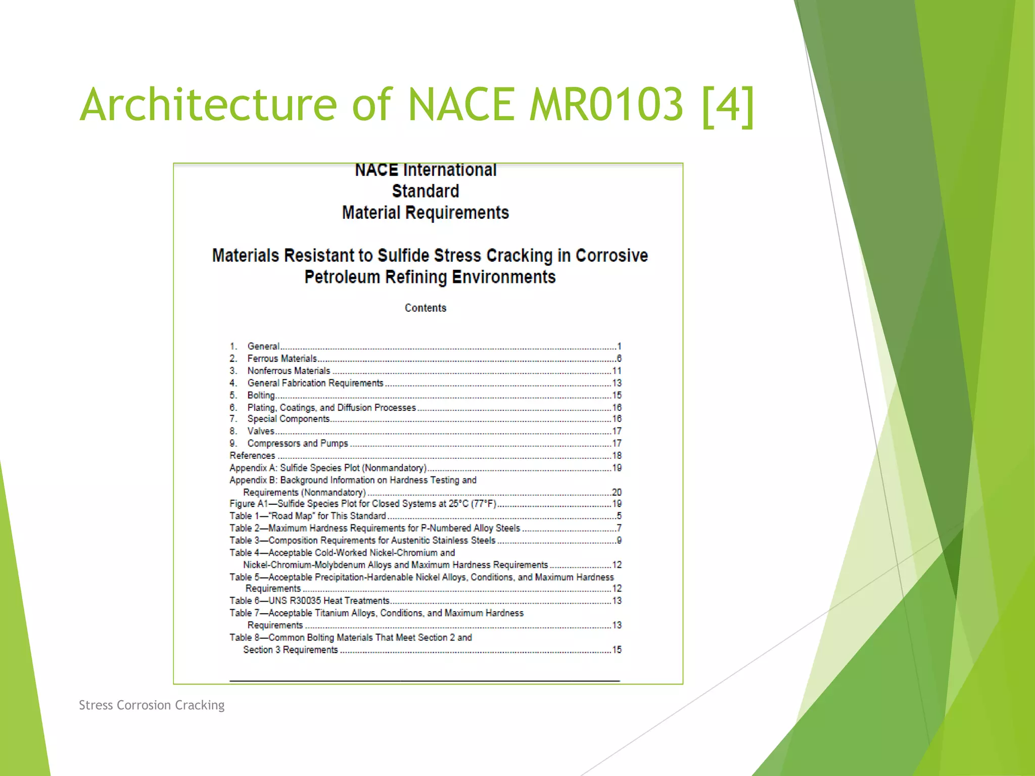 Introduction to stress corrosion cracking and nace material ...
