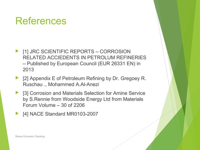 Introduction to stress corrosion cracking and nace material ...