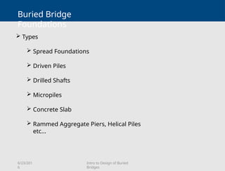 Introduction to Structural Design of Buried Bridges (Non-seismic).pptx