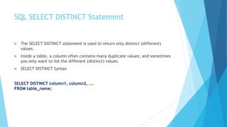 Introduction to structured query language | PDF