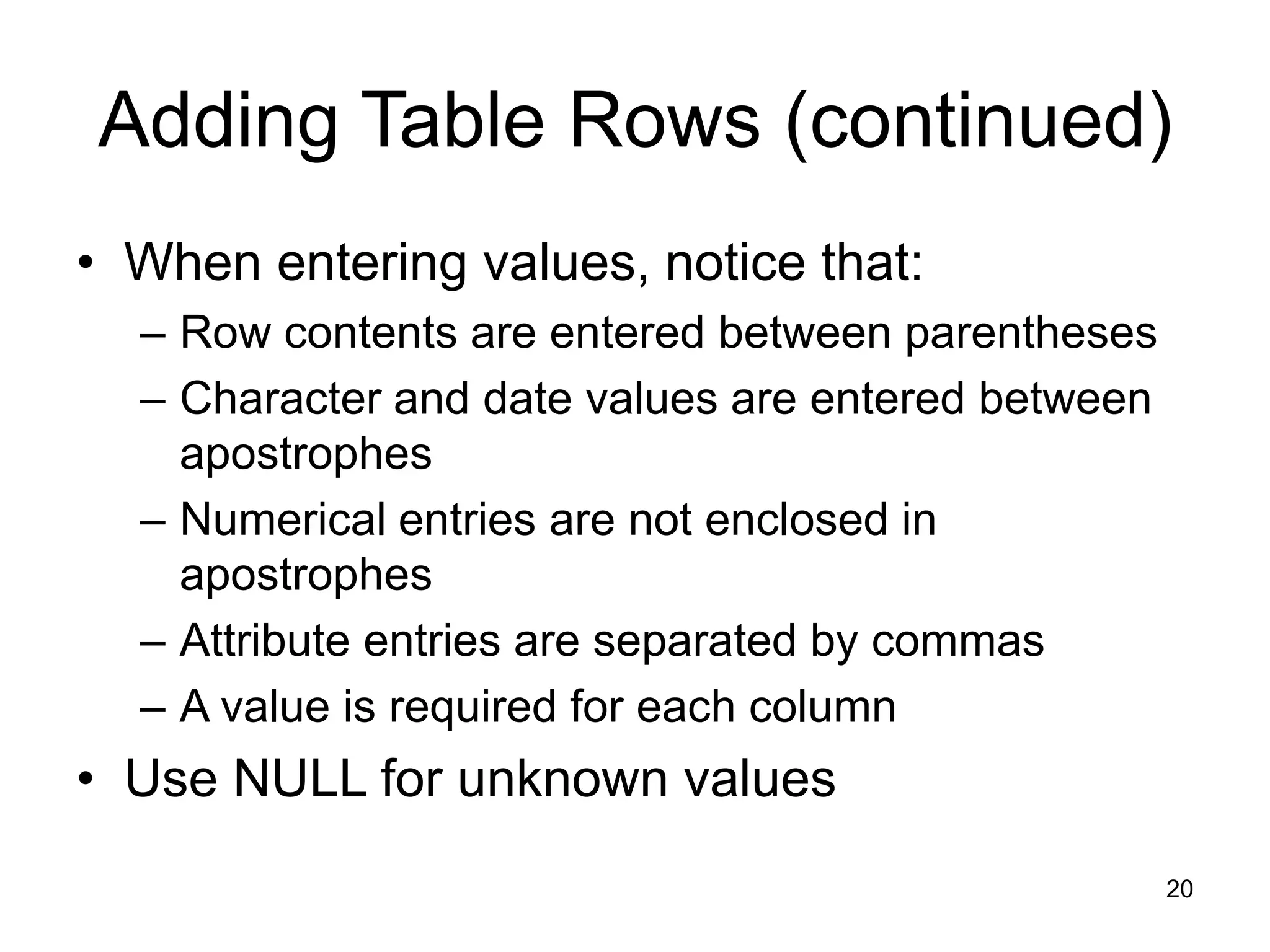 Introduction To Structured Query Language Sql 1 Ppt