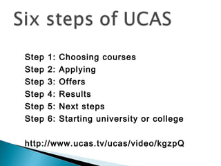 UCAS applications - Introduction to students 2014 | PPT
