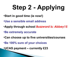 UCAS applications - Introduction to students 2014 | PPT