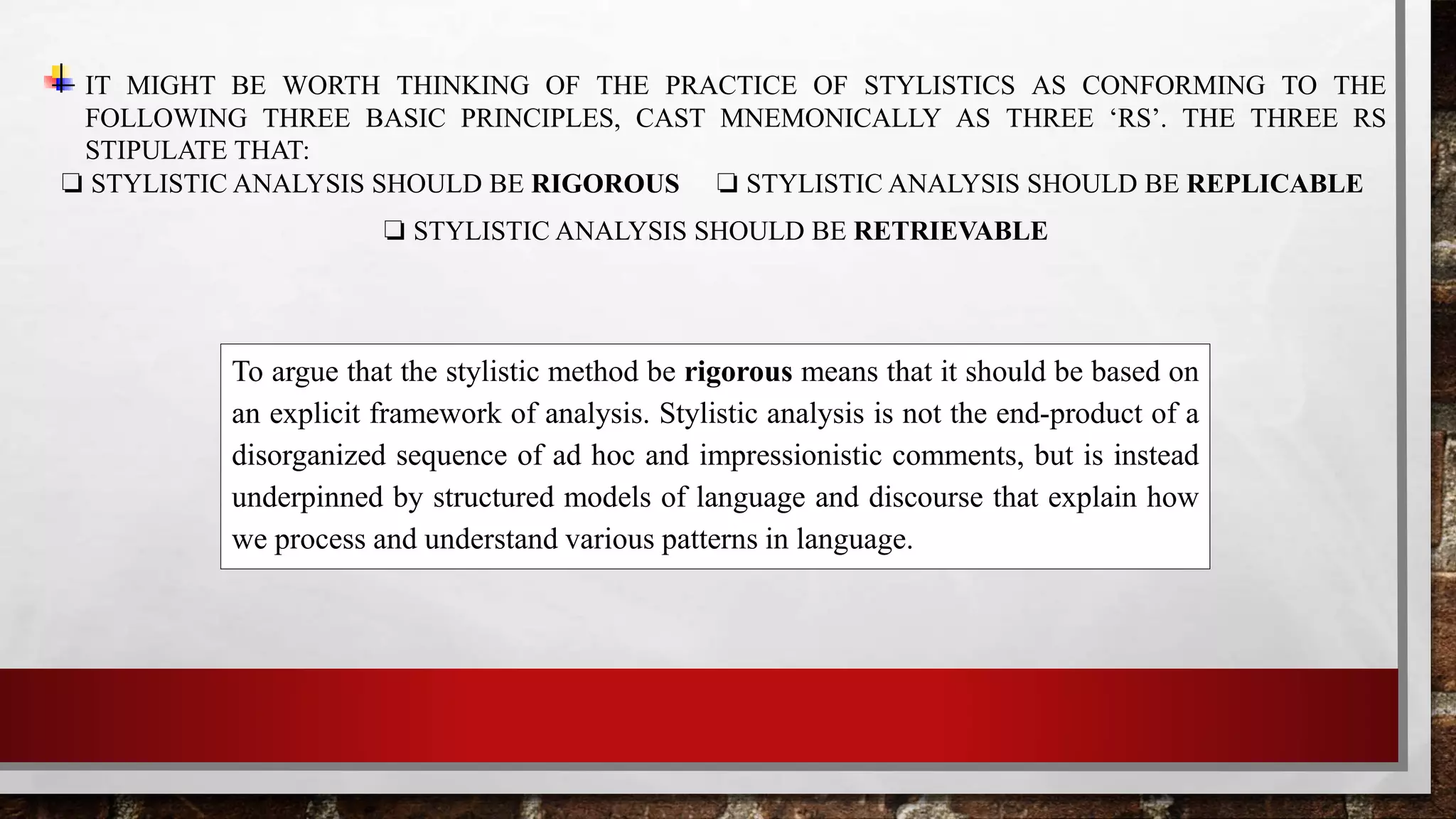 Introduction to Stylistics | PPTX