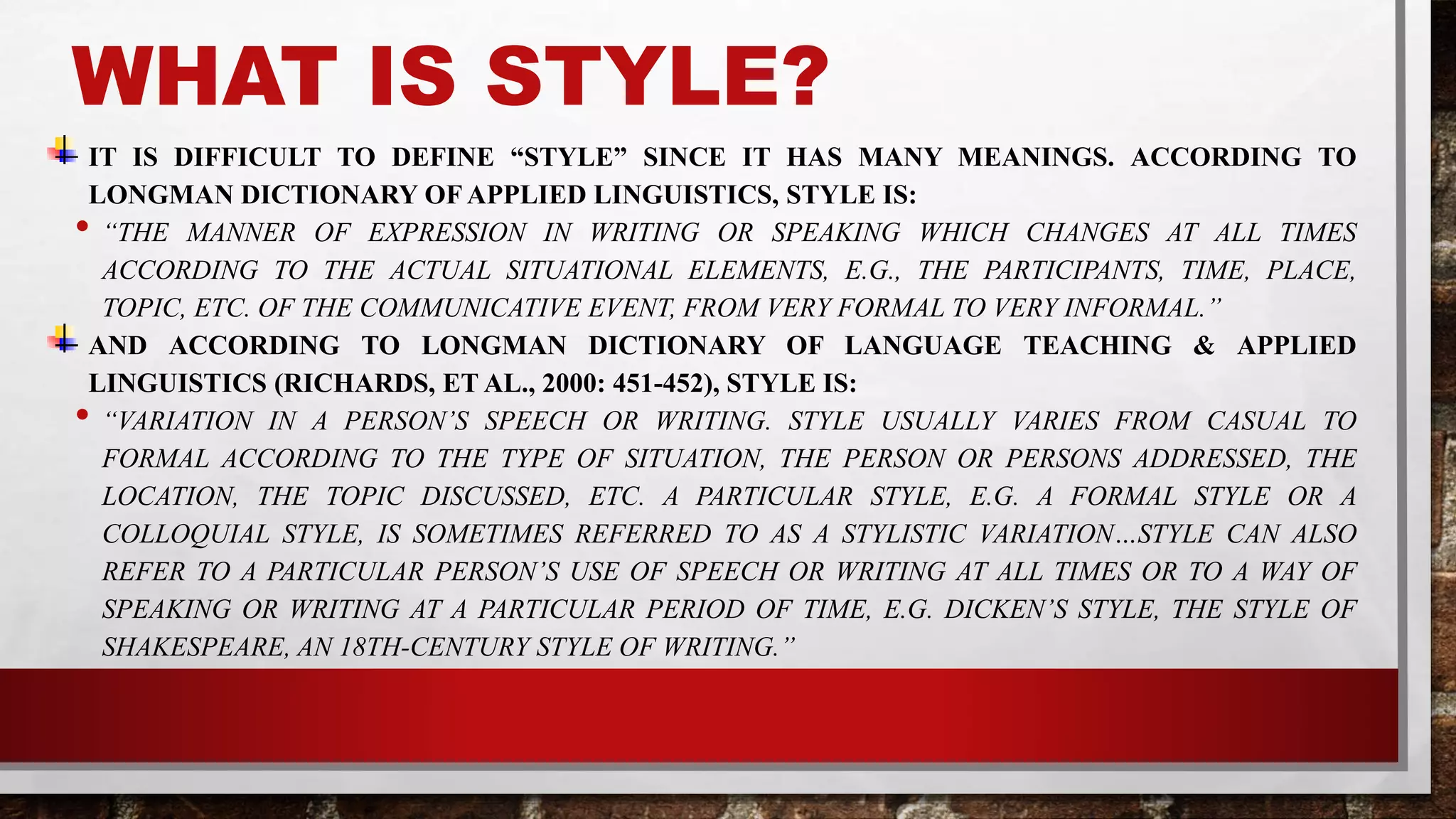 Introduction to Stylistics | PPTX