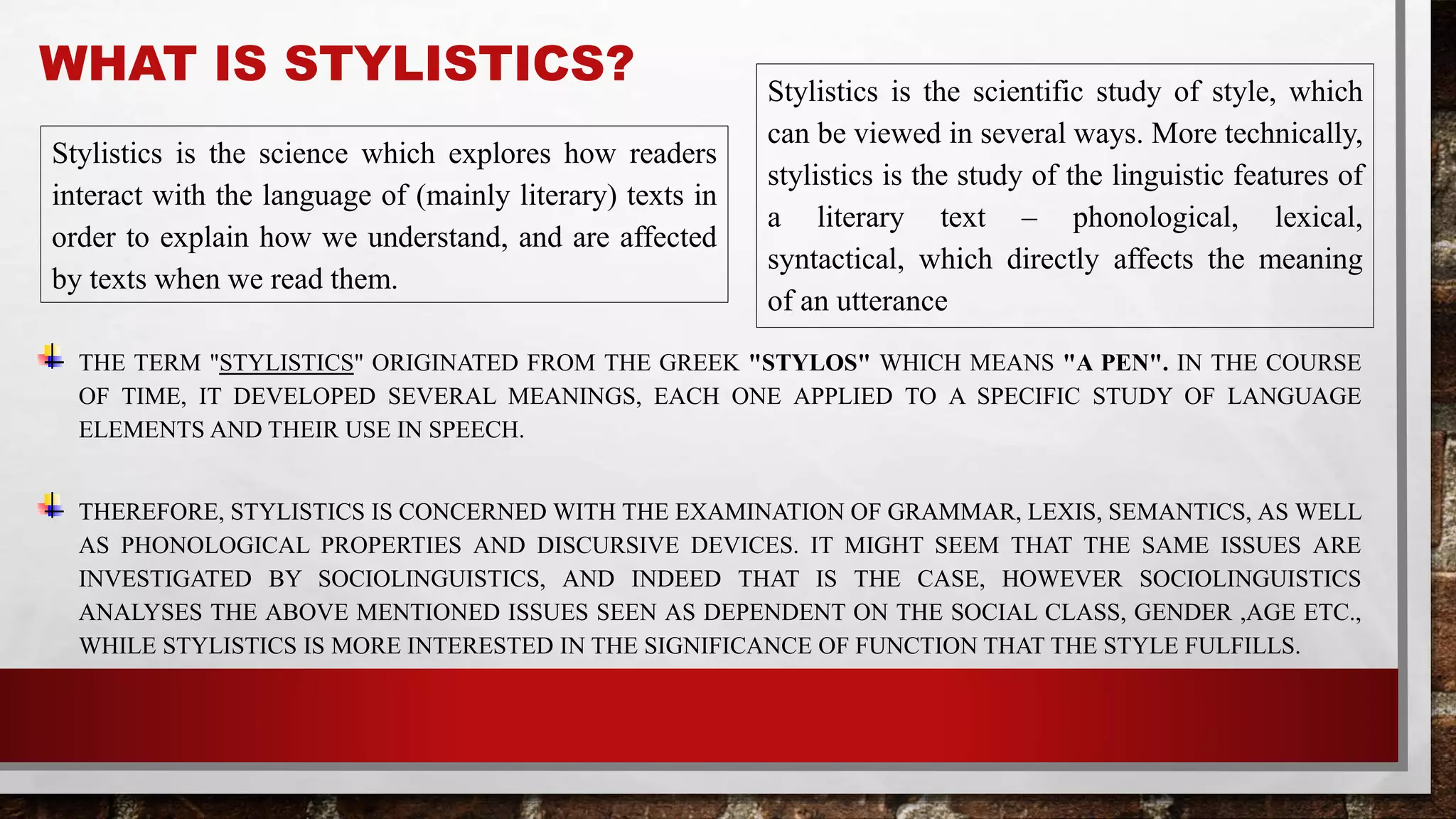 Introduction to Stylistics | PPTX
