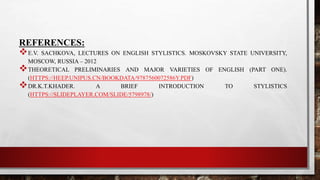 Introduction to Stylistics | PPTX