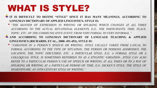 Introduction to Stylistics | PPT