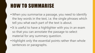 Introduction to summaries | PPT