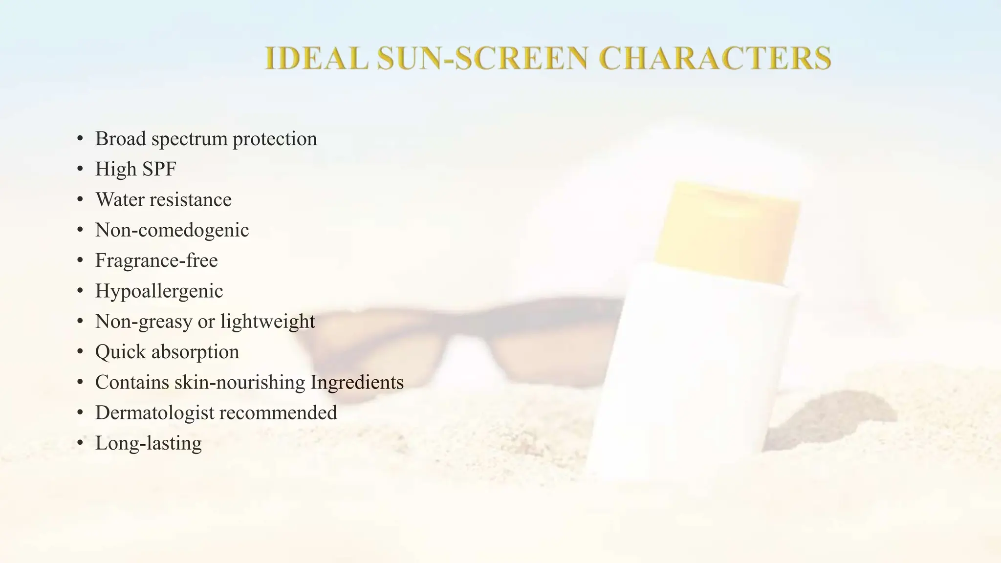 Introduction to sun protection, classification of sunscreens and SPF | PPTX