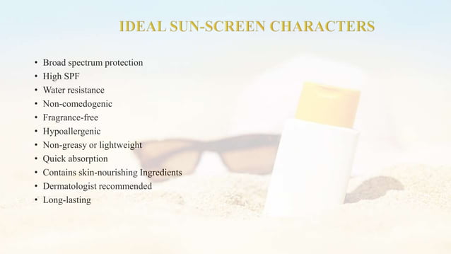 Introduction to sun protection, classification of sunscreens and SPF | PPTX