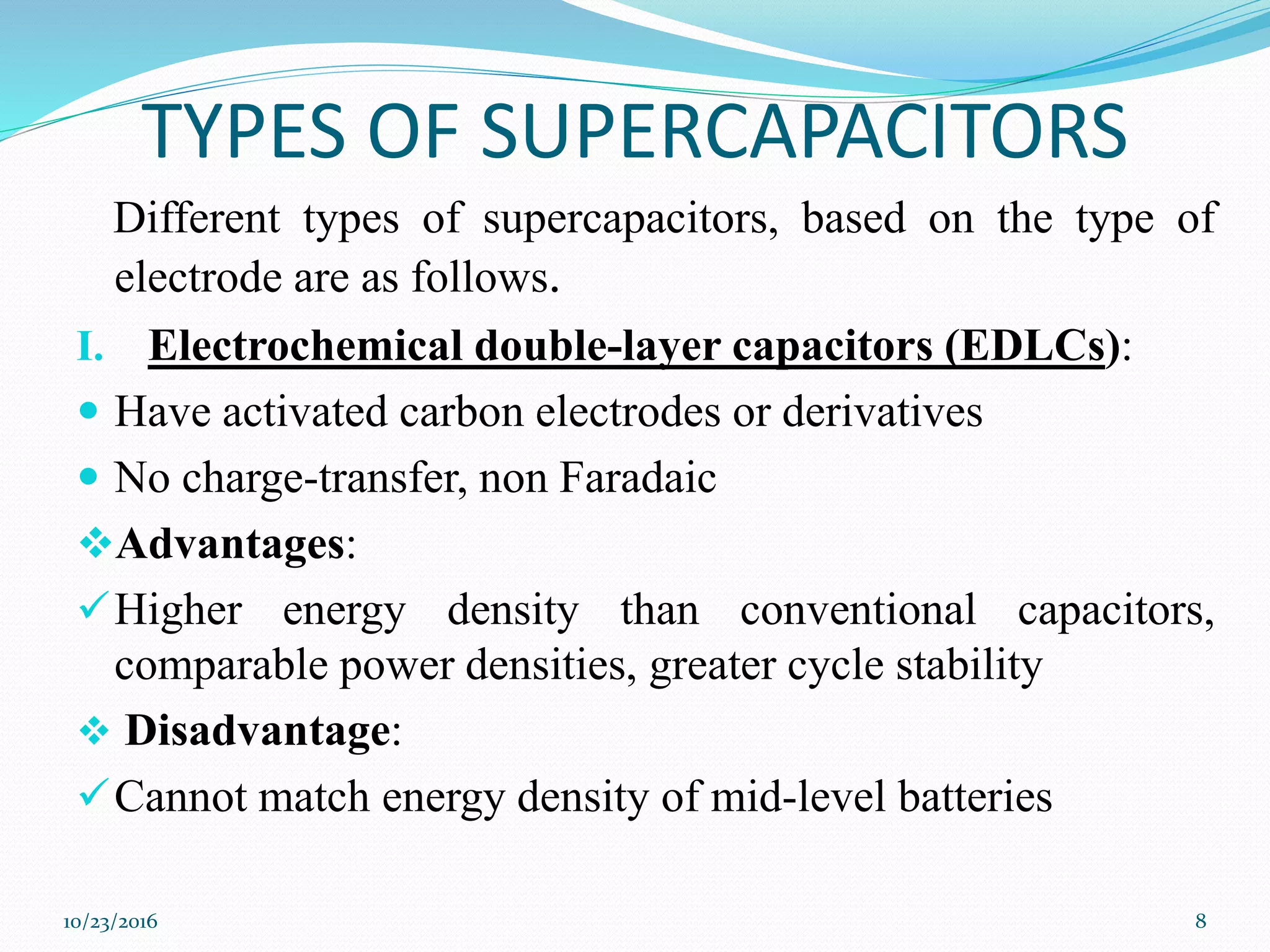 Introduction to supercapacitors | PPTX