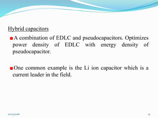 Introduction to supercapacitors | PPTX