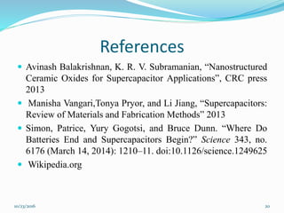 Introduction to supercapacitors | PPTX