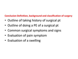 Introduction to surgery | PPTX