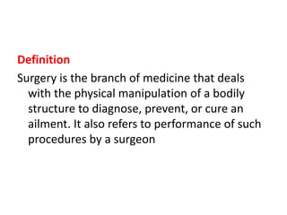 Introduction to surgery | PPT