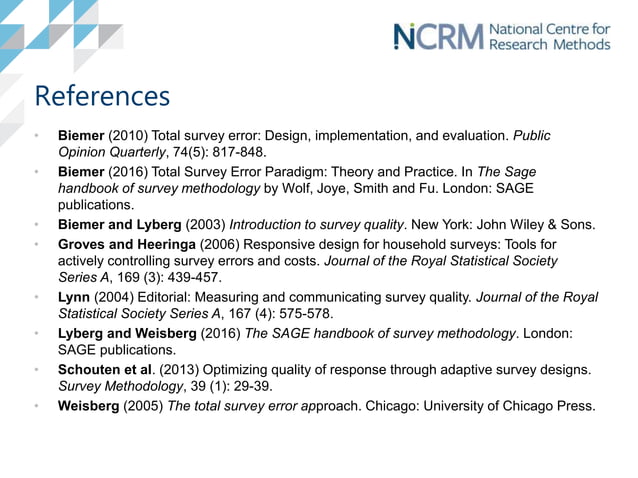 Introduction to Survey Data Quality | PPTX