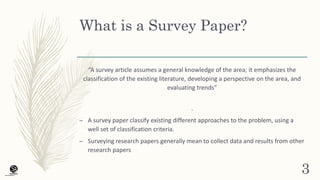 Introduction to Survey Paper | PPTX