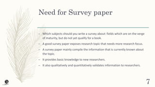 Introduction to Survey Paper | PPTX
