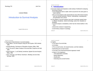 Introduction To Survival Analysis Lecture Notes By John Fox Pdf