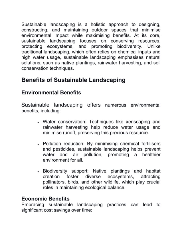 Introduction to Sustainable Landscaping - Principles and Benefits.pdf ...