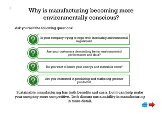 Introduction to Sustainable Manufacturing | PDF