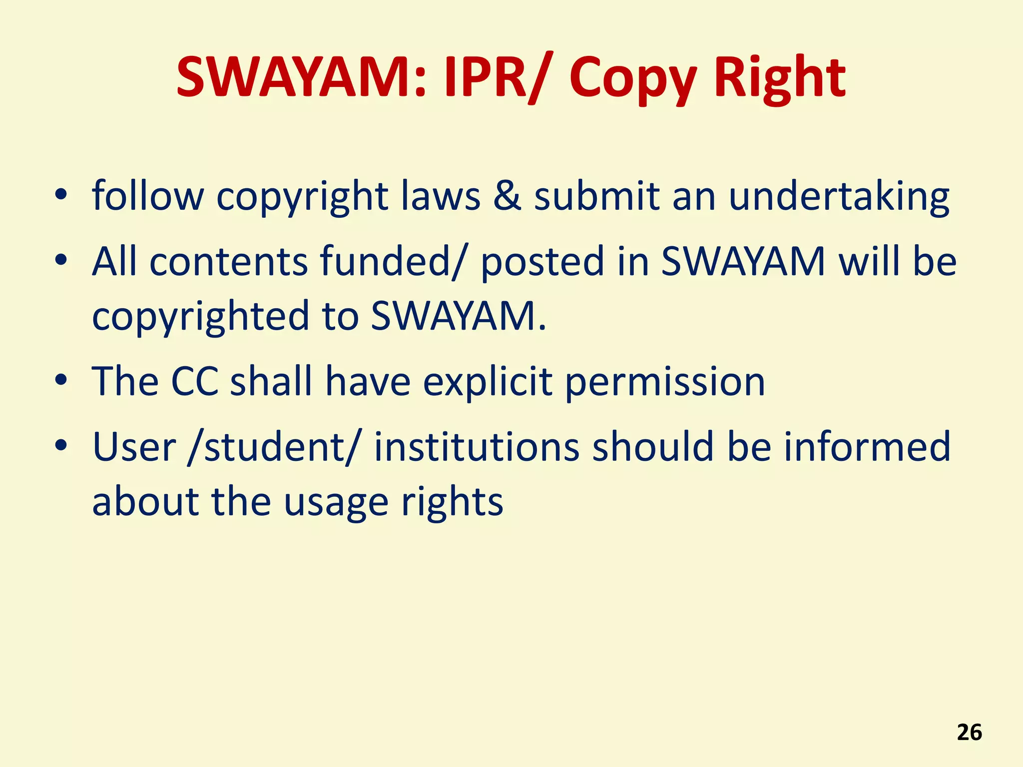 Introduction to SWAYAM MOOCs | PPTX