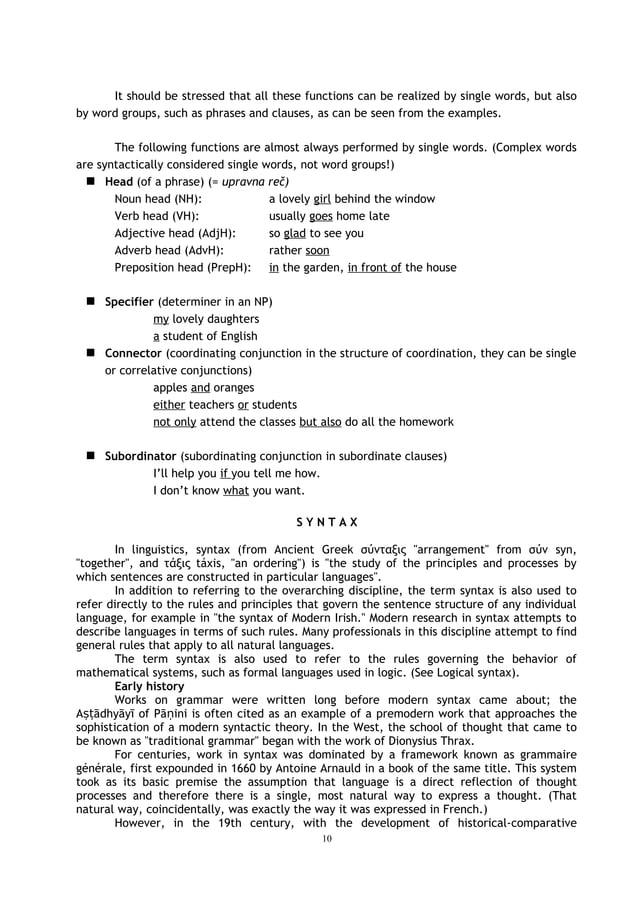 Introduction to syntax | PDF
