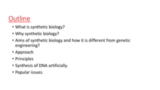 Introduction to synthetic biology | PPTX