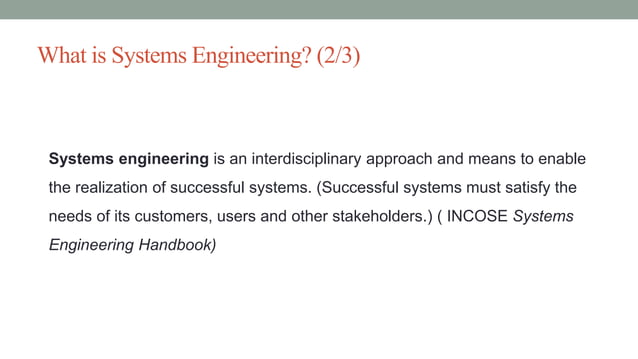 Introduction to Systems Engineering | PPT
