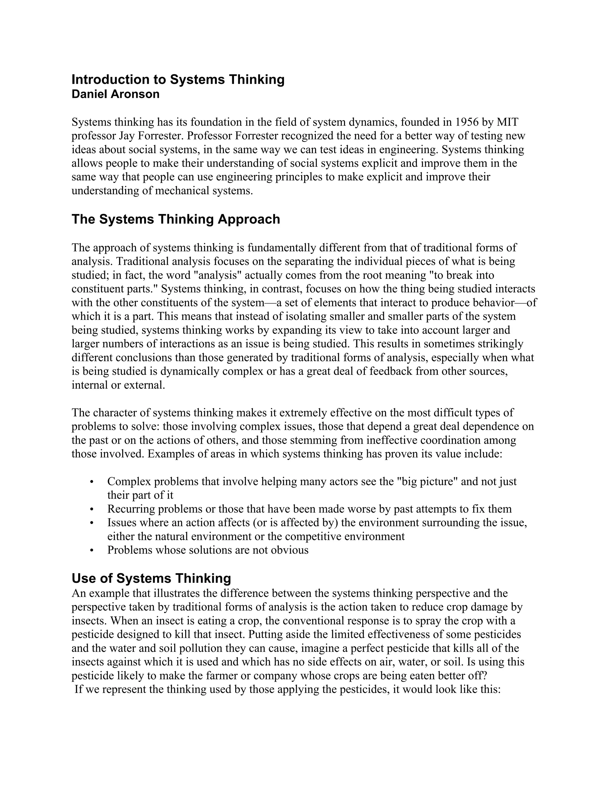 Introduction to systems thinking | PDF