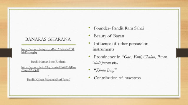 Introduction to Tabla: understanding the fundamental essence of its various Gharanas. ppt.pptx