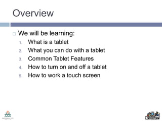 Introduction to tablets 2016 | PPT