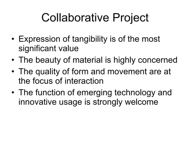 Introduction to tangible interaction 2011 | PPT