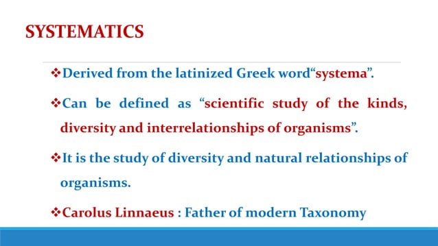 Introduction to Systematic Botany | PPTX