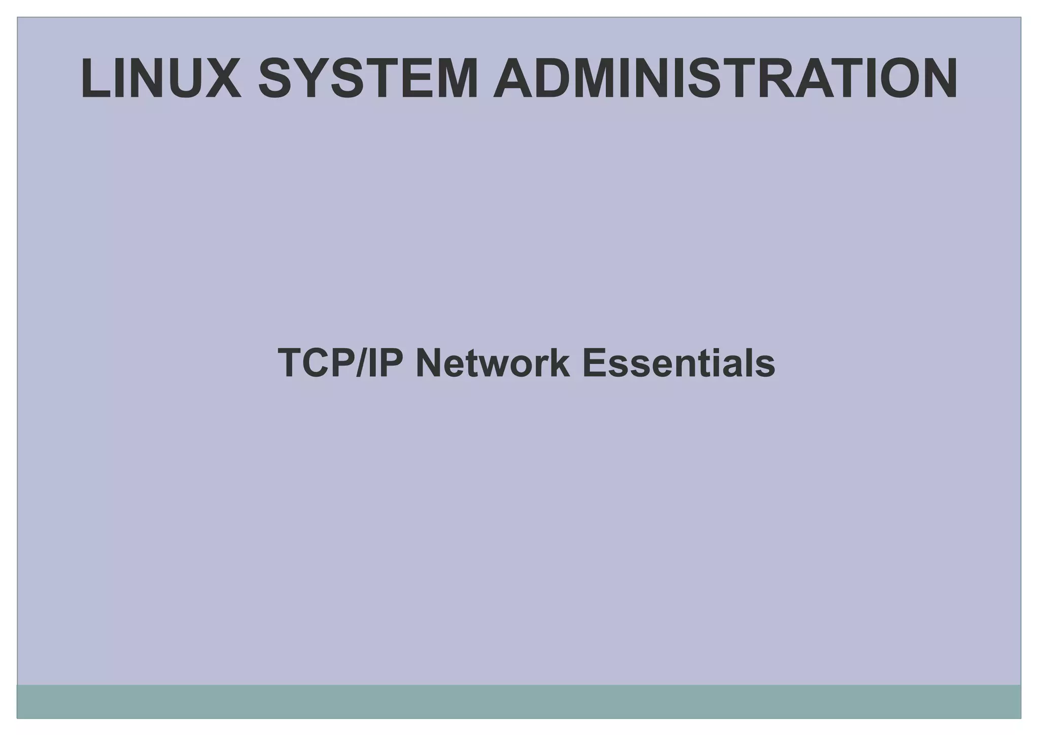 Introduction to tcp ip linux networking | PPT Introduction to tcp ip linux networking | PPT