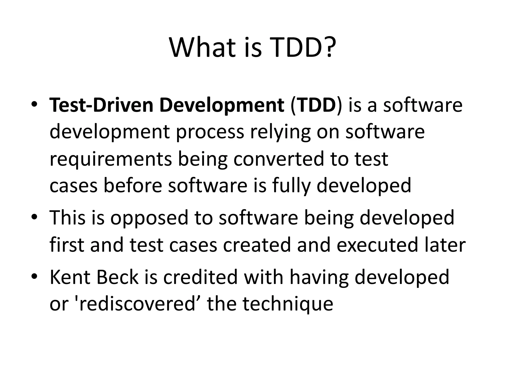 Introduction to TDD | PPT