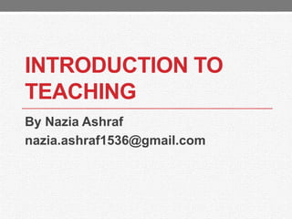 Introduction to teaching | PDF