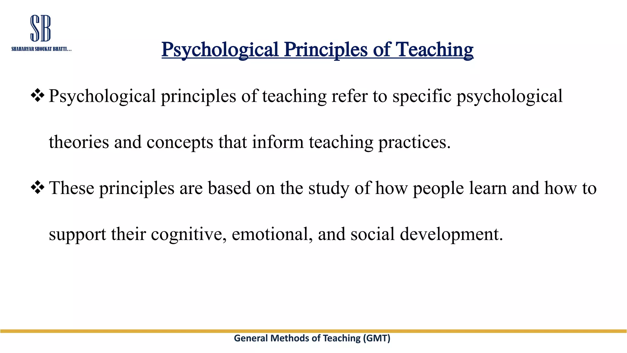 Teaching- Definition of Teaching- Nature and Principles of Teaching | PDF